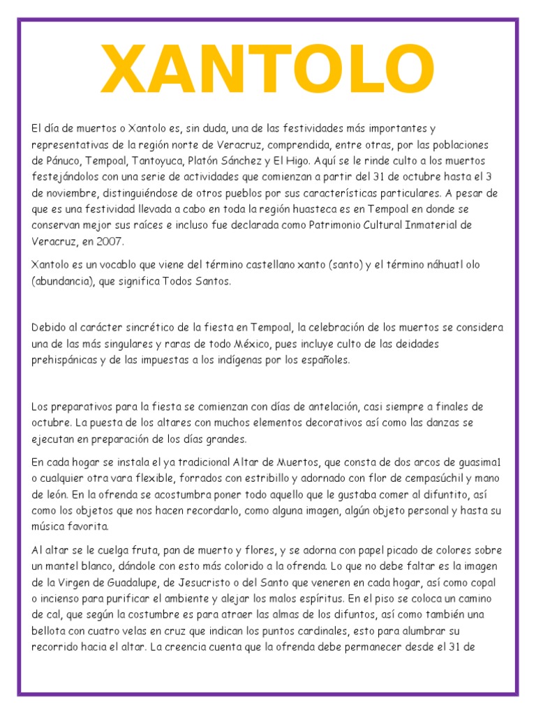 XANTOLO | PDF | Cultura (general) | Religión y creencia