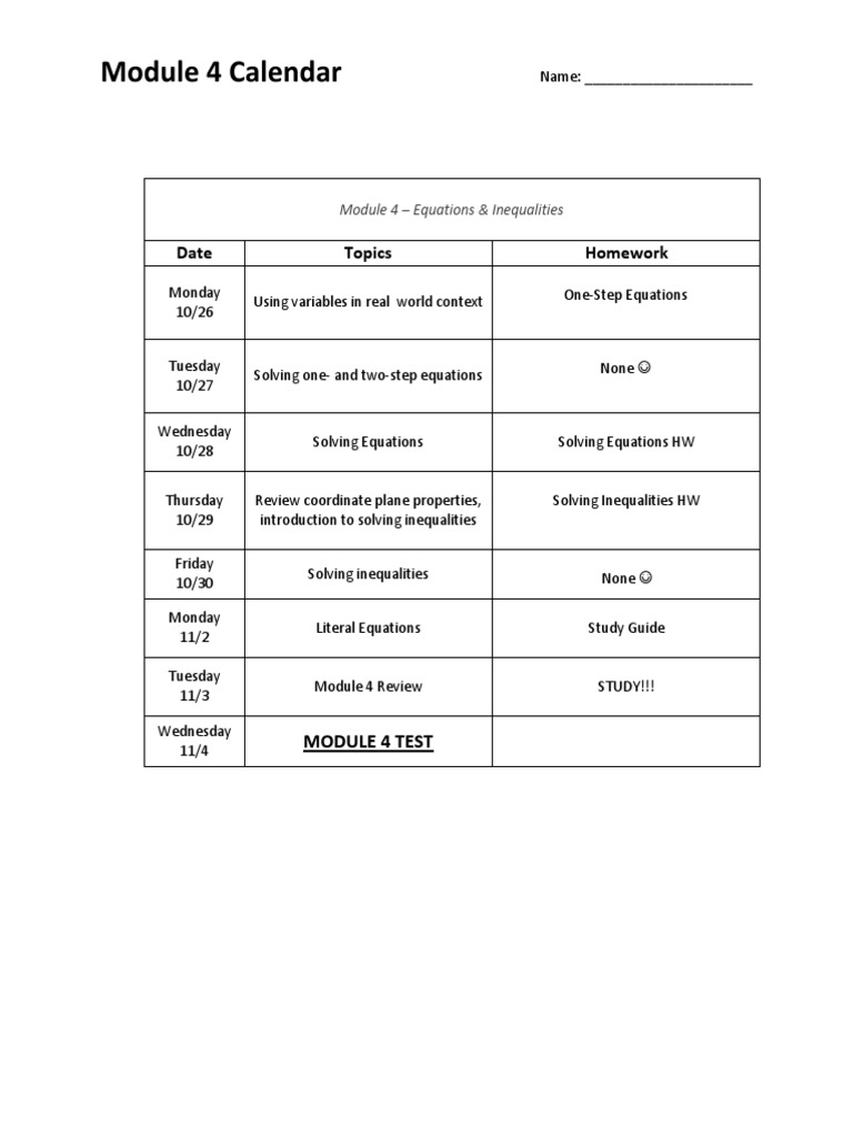 Student Calendar | PDF
