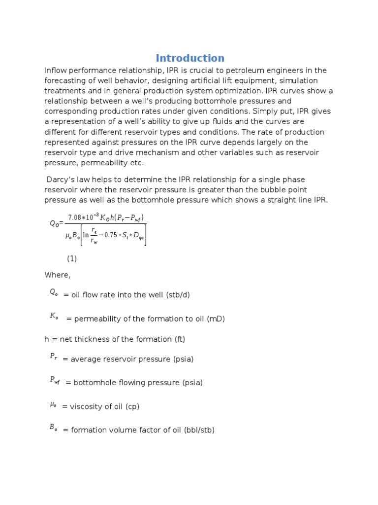 Inflow Performance Relationship Guide | PDF | Petroleum Reservoir | Liquids