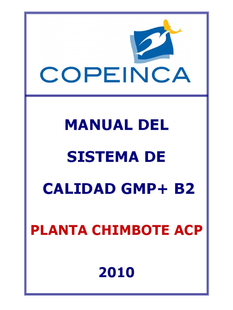 Manual GMP + B2 Chimbote ACP 15.11.2010 | PDF | Análisis de Riesgo y ...