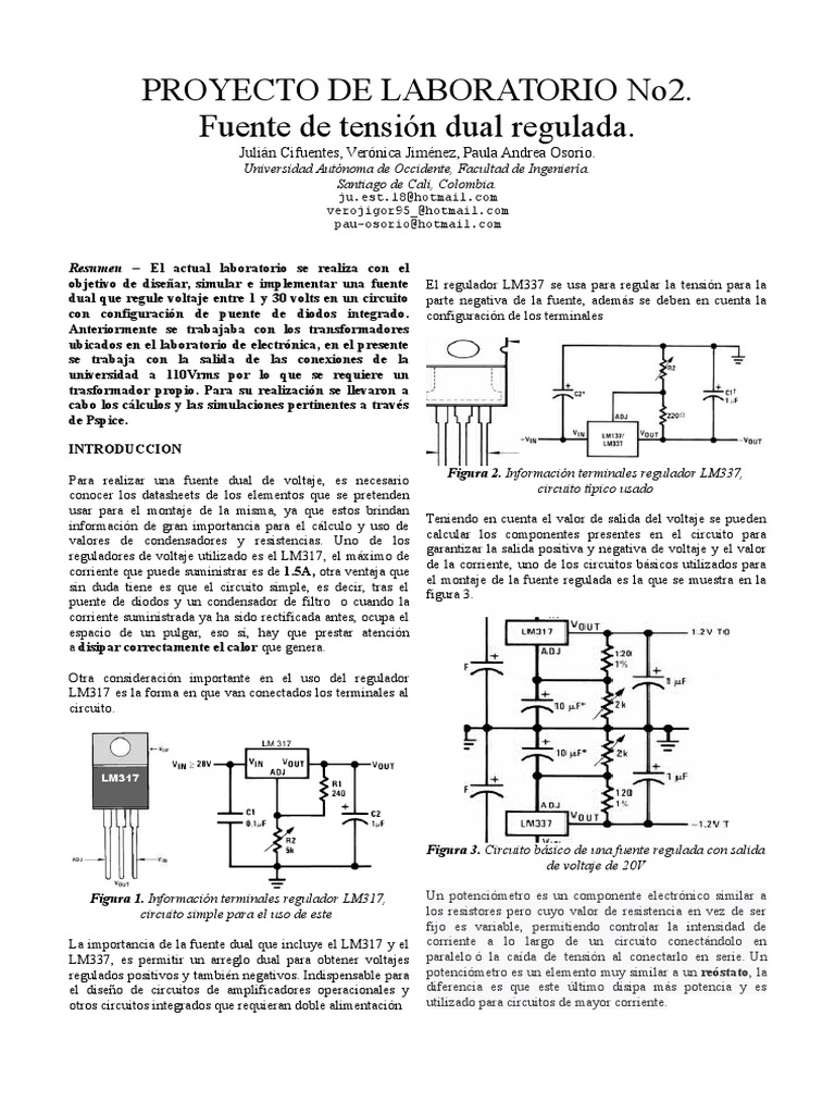 Fuente Dual Regulada | PDF | Rectificador | Corriente eléctrica