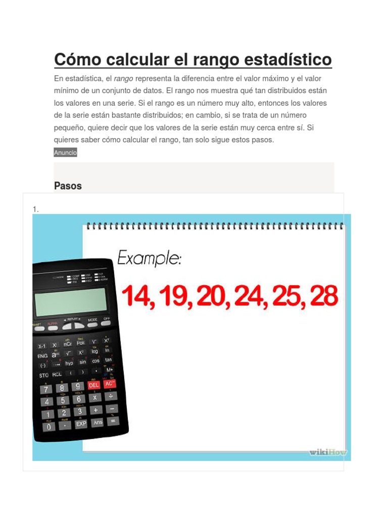Cómo Calcular El Rango Estadístico | PDF | Conjunto (Matemáticas) | Mediana