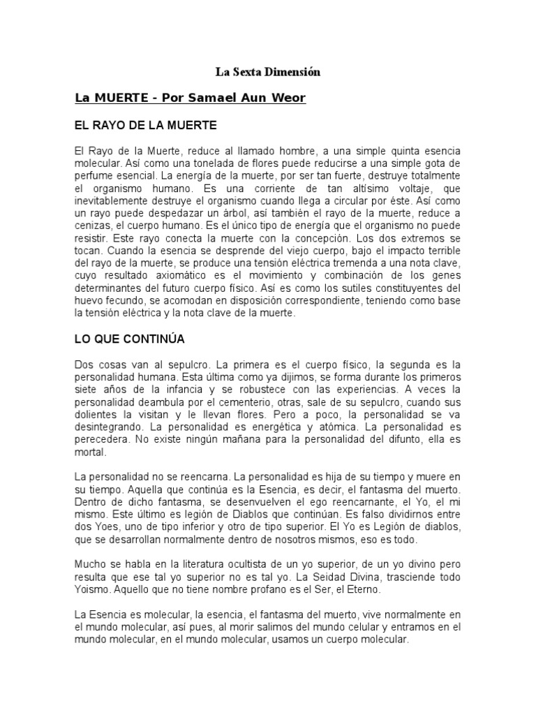 La Sexta Dimensión | PDF | Alma | Sueño