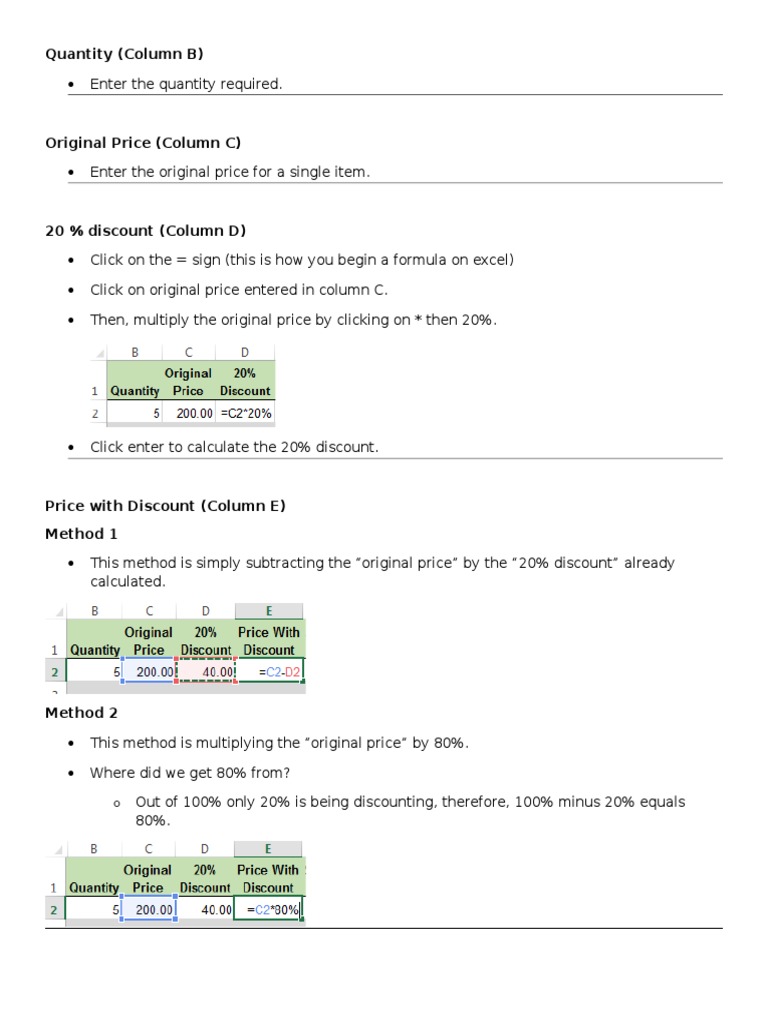 Excel Pricing & Discount Guide | PDF