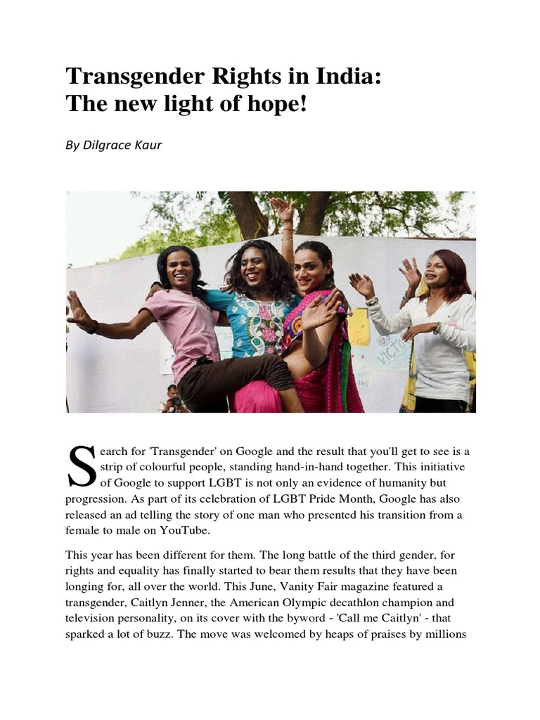 Transgender Rights in India | PDF | Transgender | LGBTQIA+ Studies