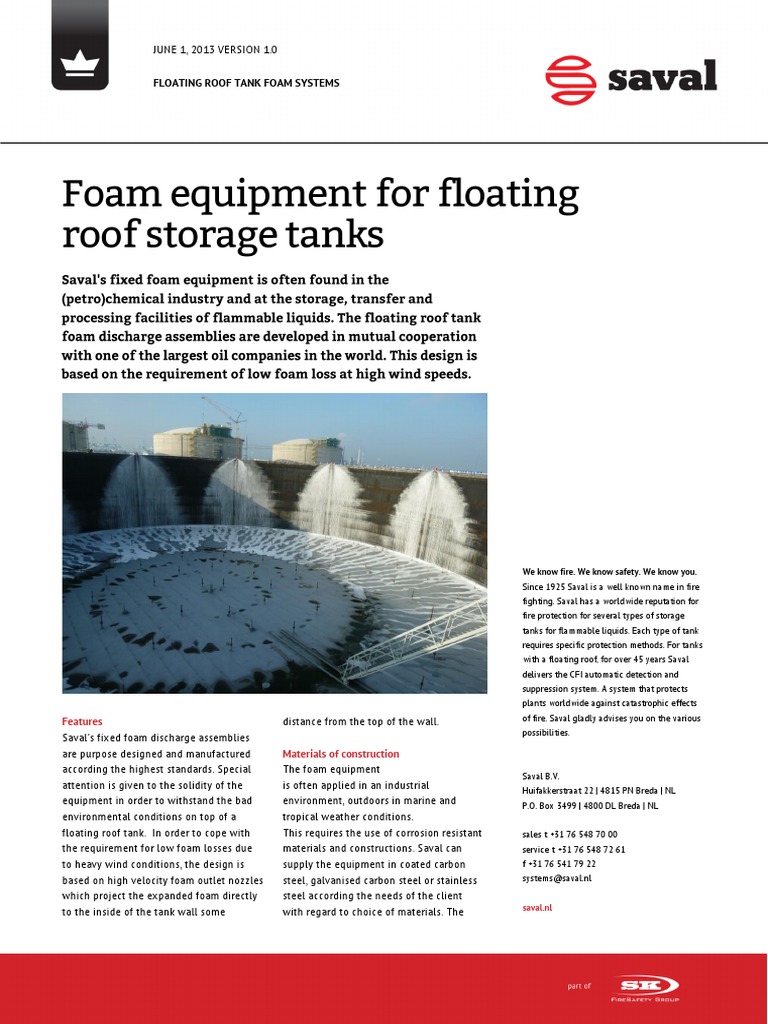 Floating Roof Tank Foam Protection Systems | PDF | Manmade Materials ...