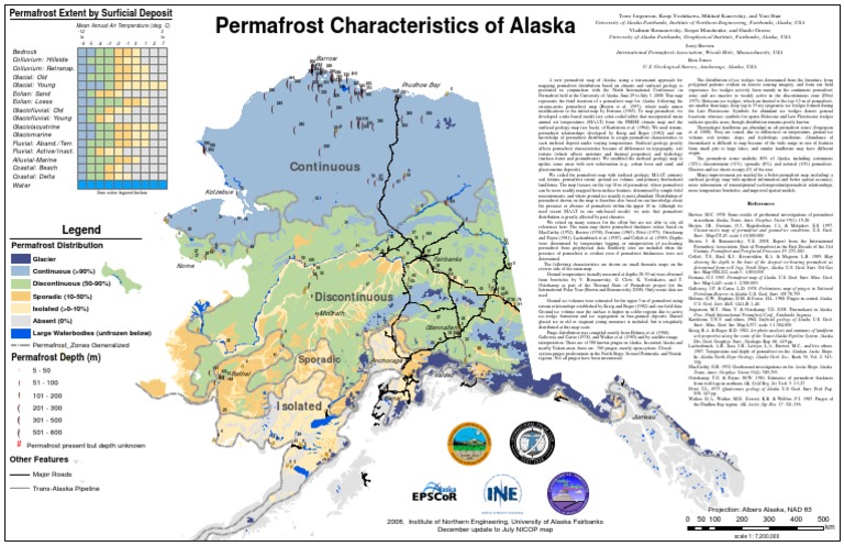 Alaska Permafrost Distribution Map | PDF | Alaska | Ice