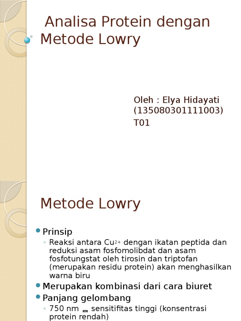 Analisa Protein Dengan Metode Lowry | PDF