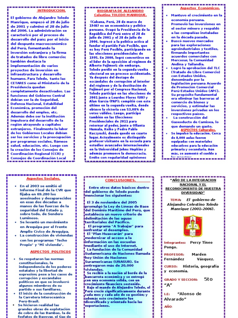 TRIPTICO | PDF | Perú | Economias