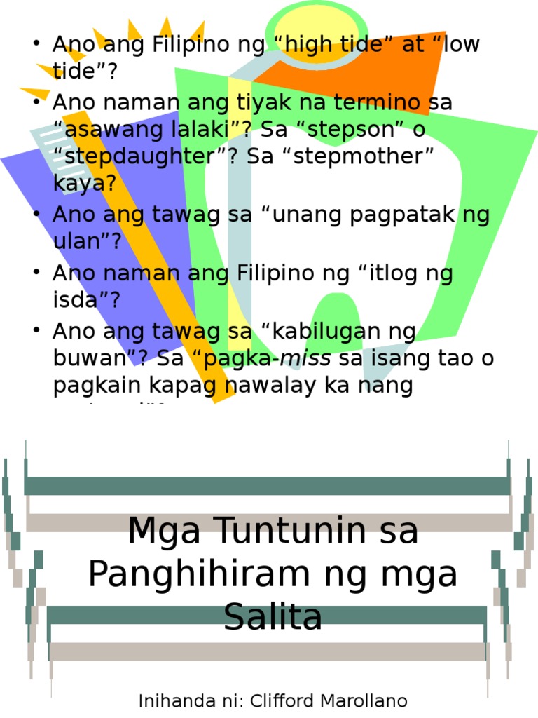 Mga Tuntunin Sa Panghihiram NG Mga Salita | PDF