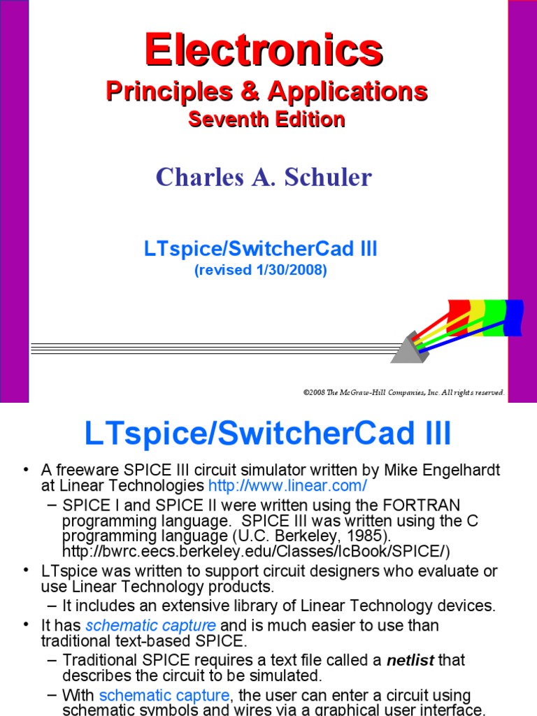 Principles & Applications | PDF | Spice | Electrical Network