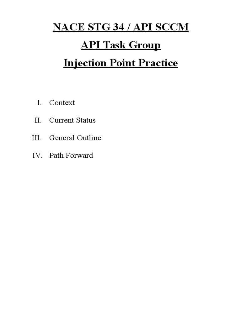 API TR 971 Injection Point Outline2 | PDF | Water | Chemistry