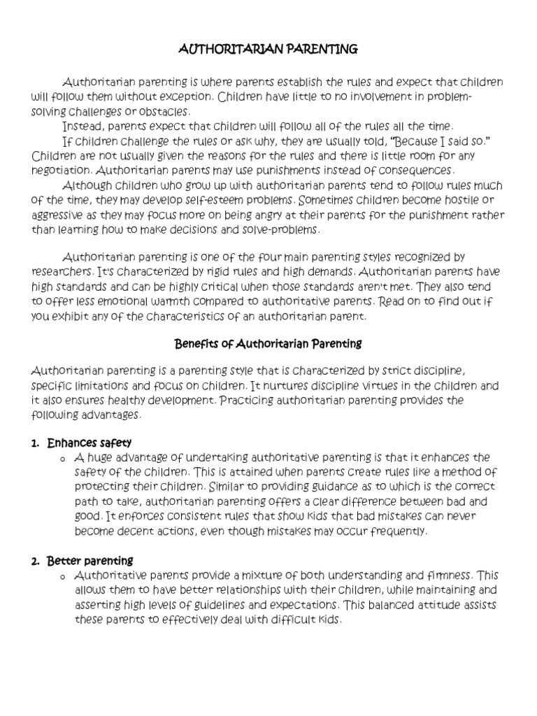 Parenting Styles PDF | PDF | Parenting | Relationships