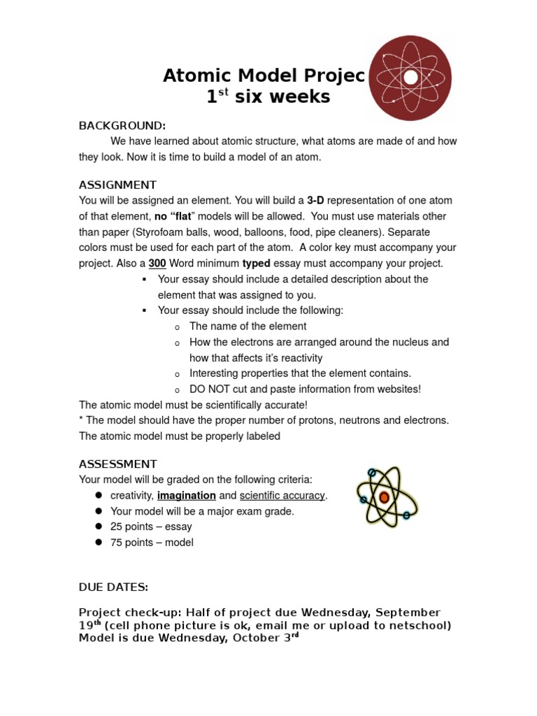 Atomic Model Project | PDF | Business