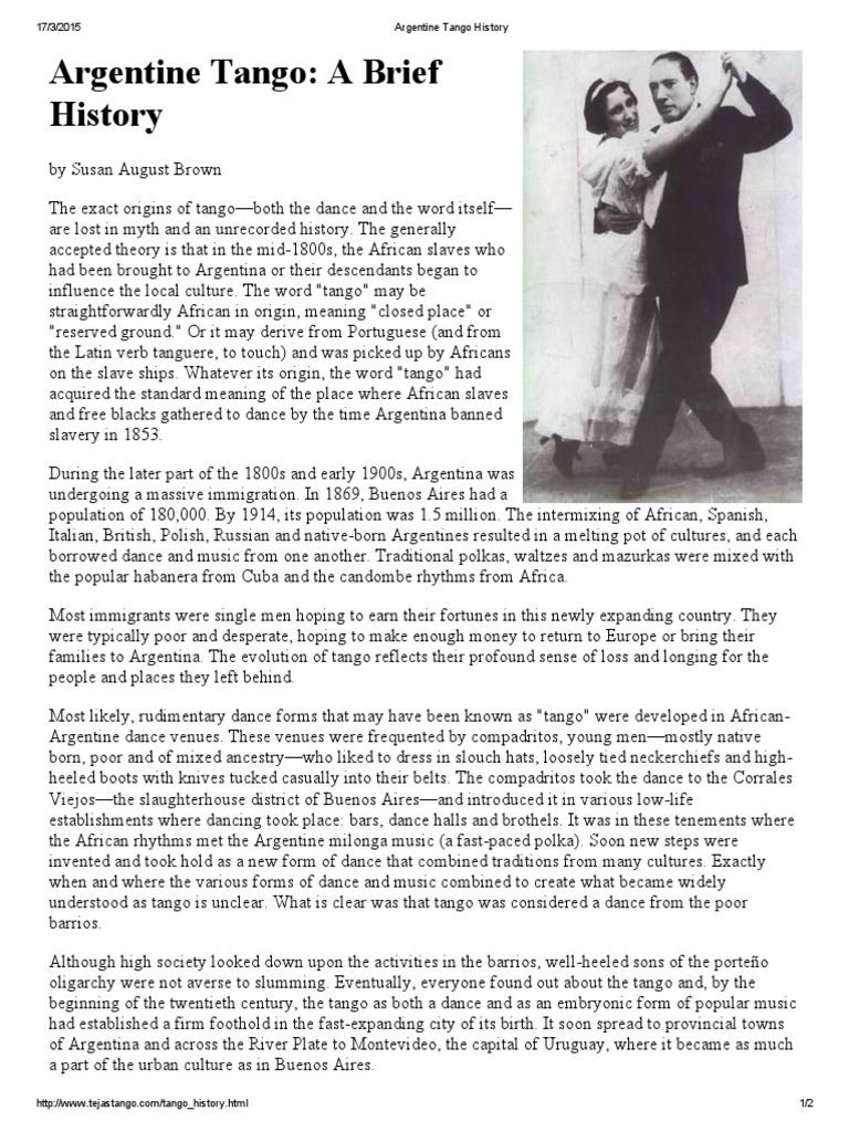 Argentine Tango History | PDF | Tango | Argentina
