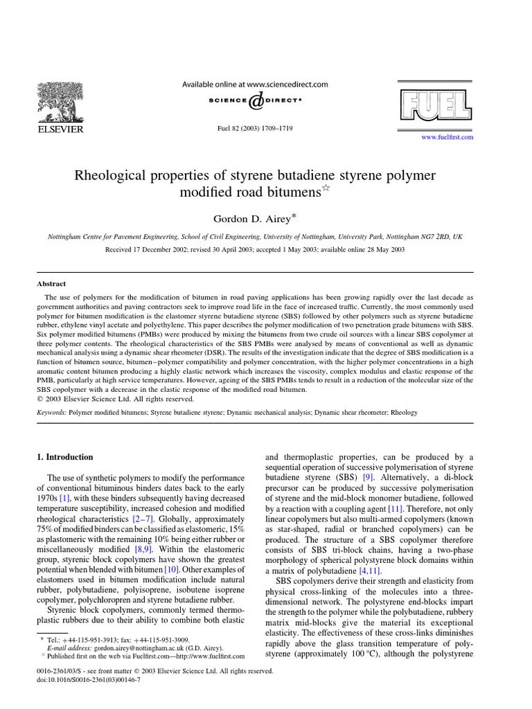 SBS Binder | PDF | Polymers | Viscoelasticity