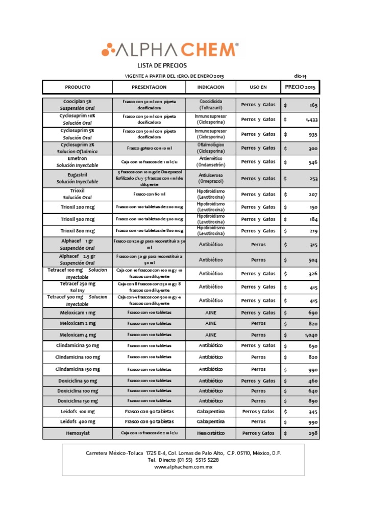 Alpha Chem | PDF | Organización Mundial de la Salud | Tratamientos médicos