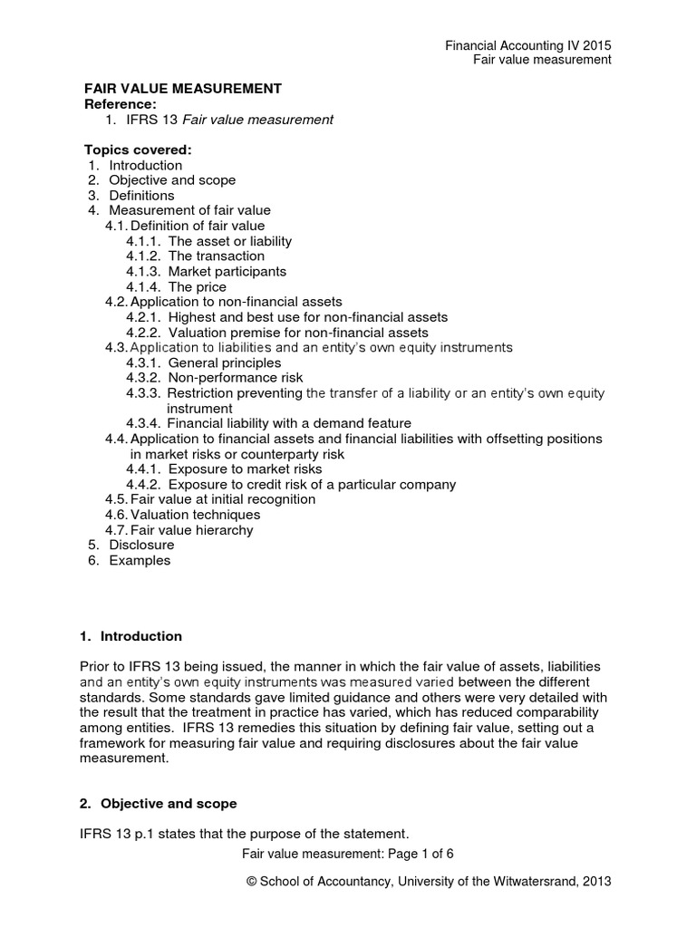 IFRS 13 Fair Value Measurement 2015 | PDF | Fair Value | International ...