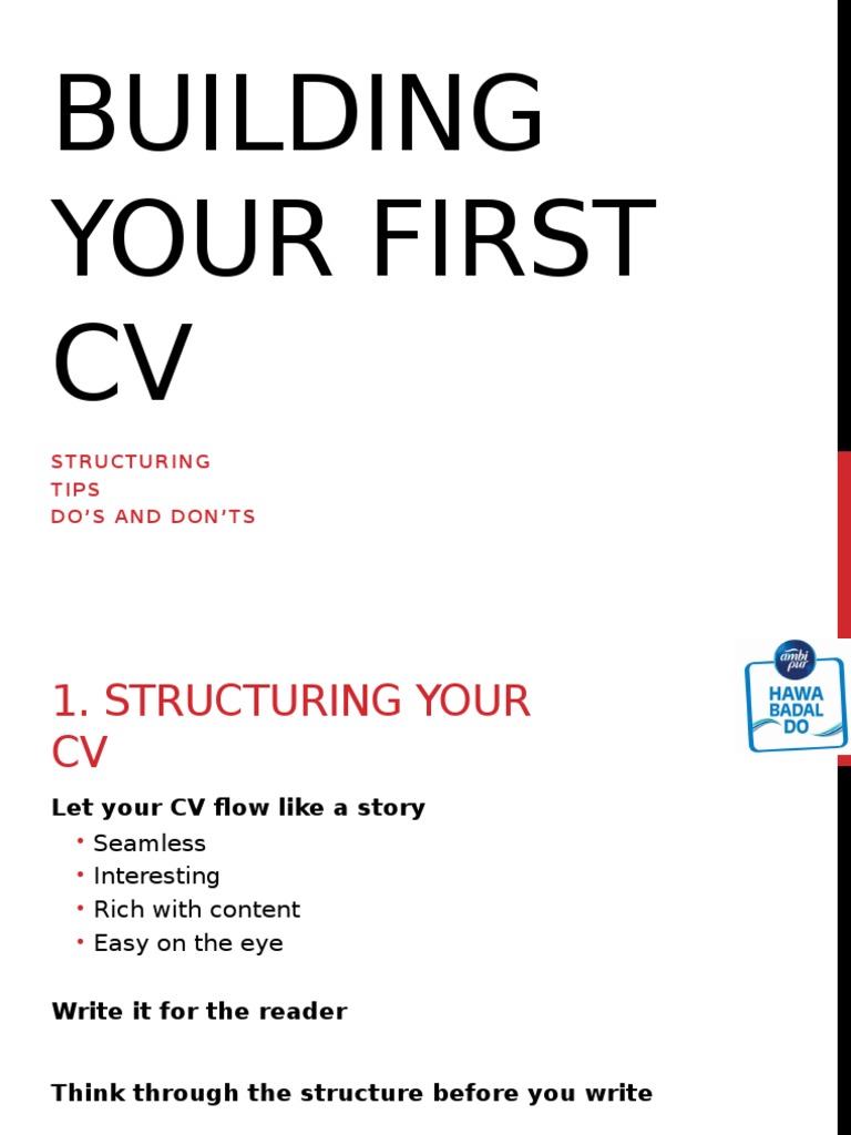 Building Your First CV: Structuring Tips Do'S and Don'Ts | PDF ...