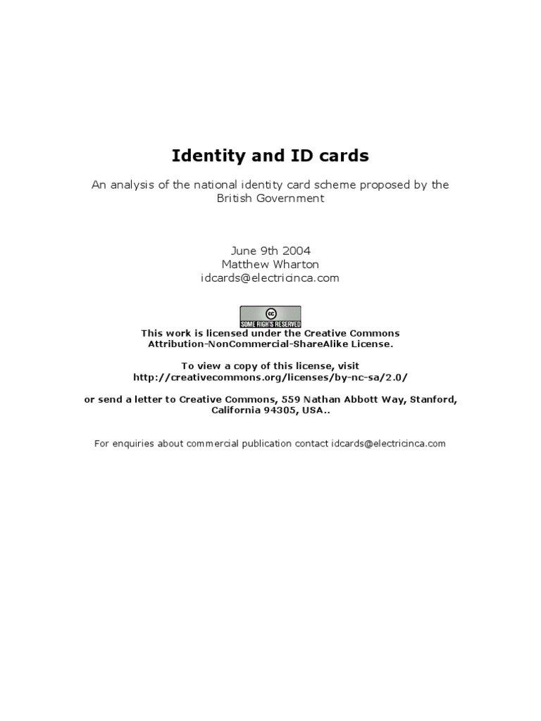 Identity and ID Cards | PDF | Identity Theft | Identity Document