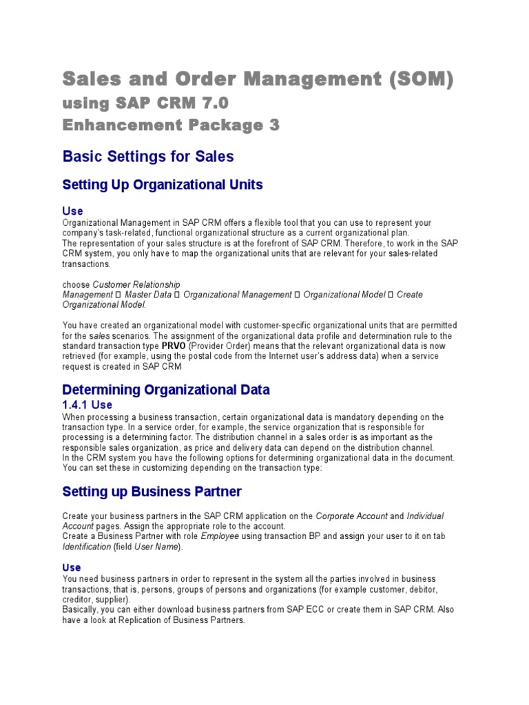Sales and Order Management | PDF | Customer Relationship Management ...