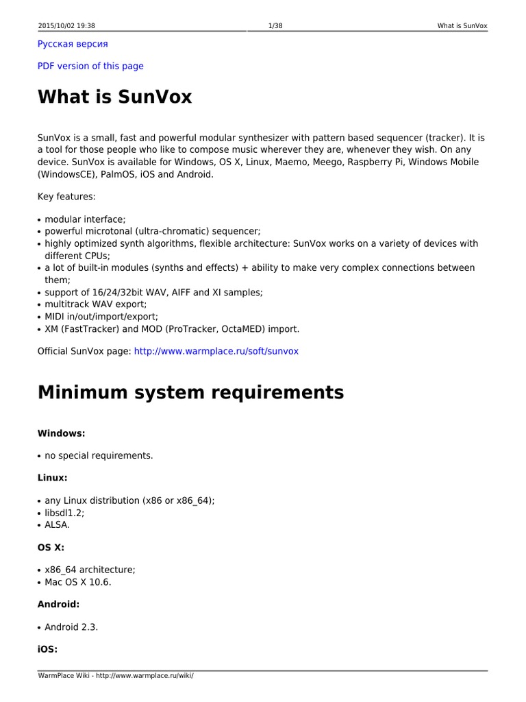 Introduction To Sunvox | PDF | Synthesizer | Equalization (Audio)