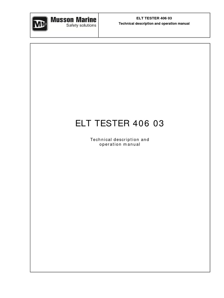 406MHz Elt Tester User Manual | PDF | Transmitter | Usb
