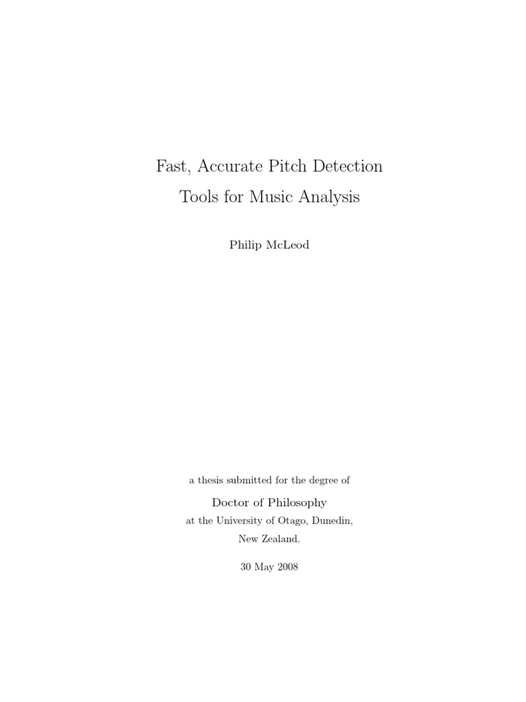 Pitch Detection Pdf Pitch Music Autocorrelation
