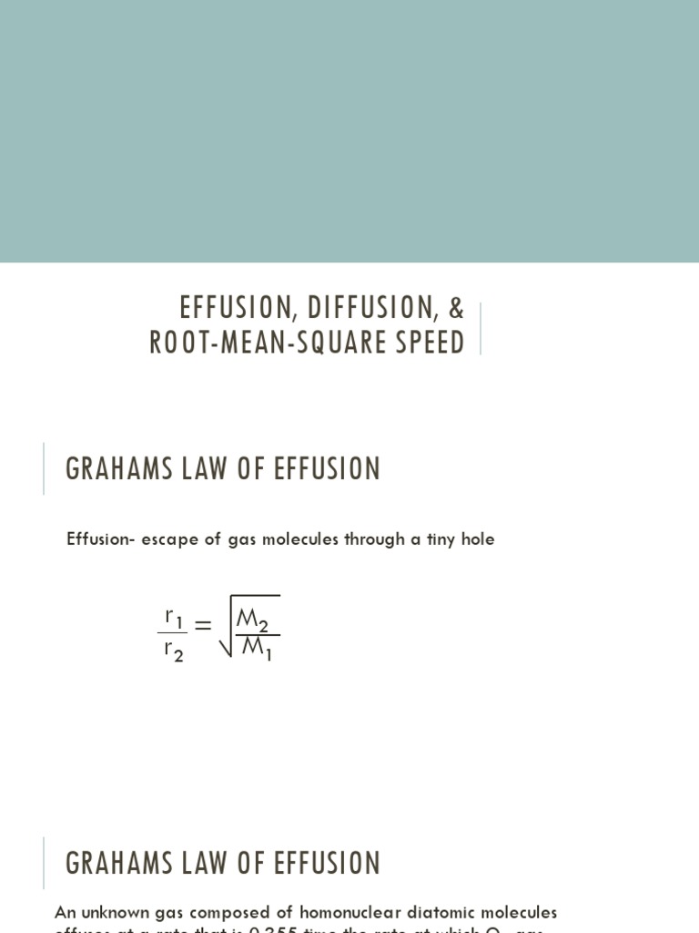 Effusion and Diffusion Explained | PDF