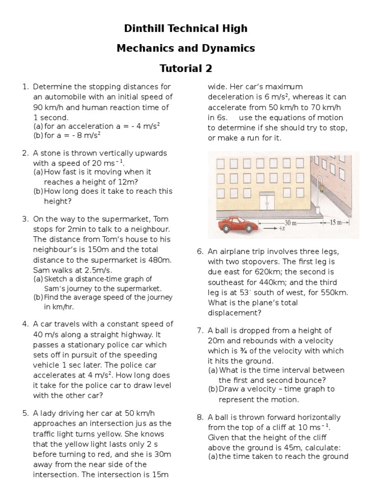 Mech. & Dynamics Tut. 2 | PDF | Collision | Friction