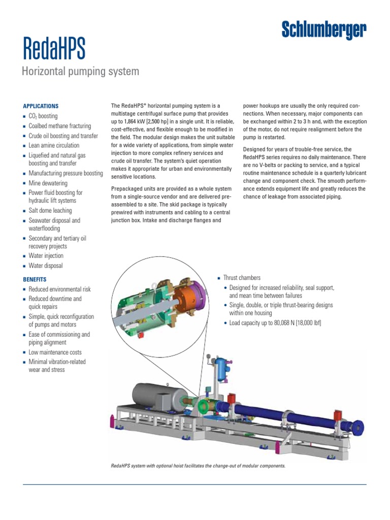 Redahps: Horizontal Pumping System | PDF | Pump | Bearing (Mechanical)