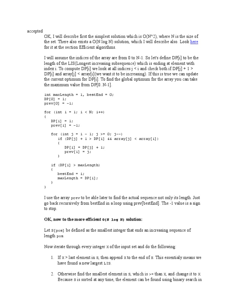 Longest Subsequence Pdf Array Data Structure Areas Of Computer Science