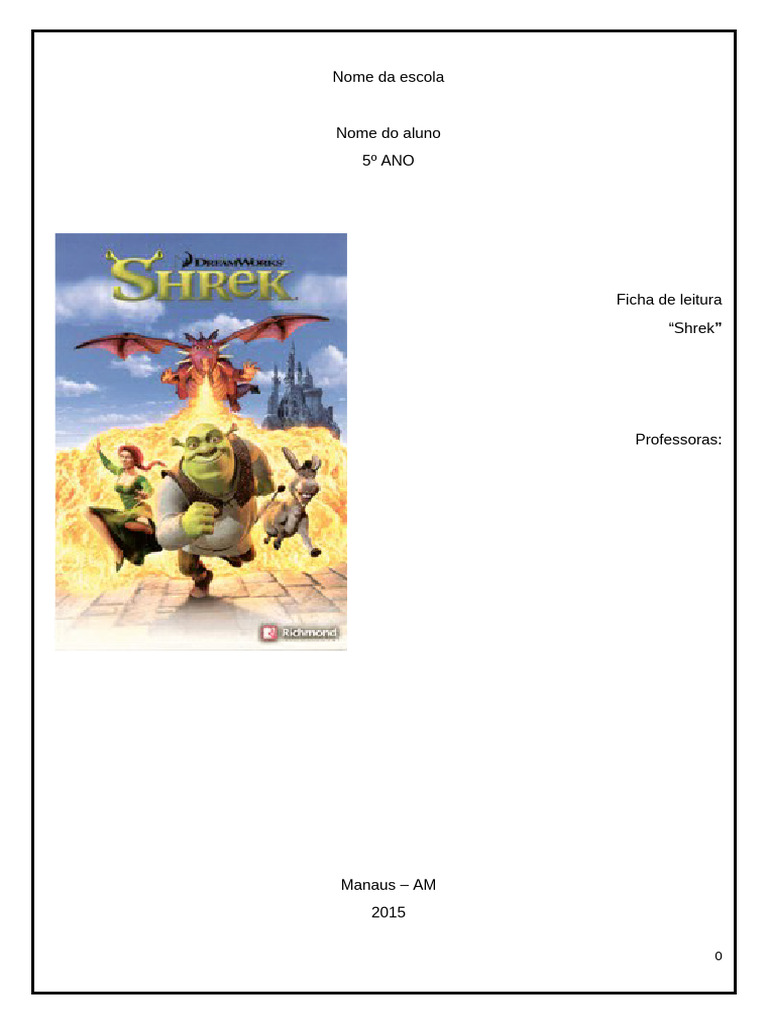 Shrek | PDF | Dream Works Animation | Fairy Tale Stock Characters