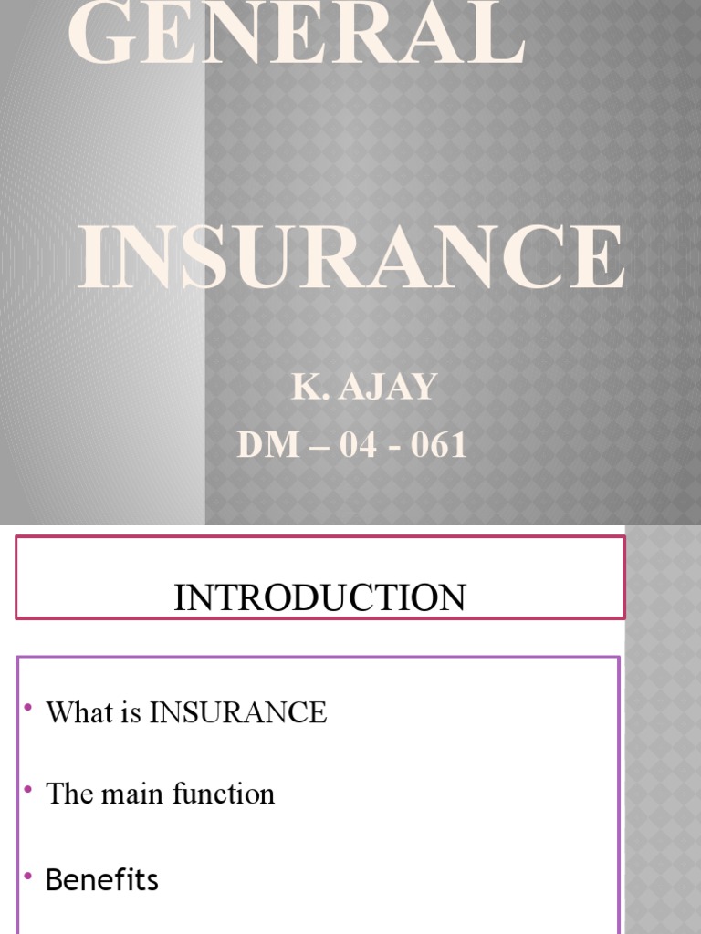General Insurance in India | PDF | Insurance | Life Insurance