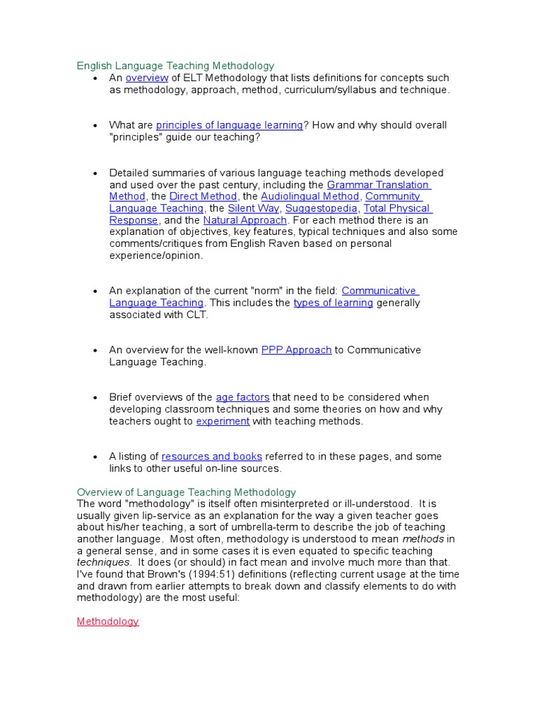 English Language Teaching Methodology | PDF | Language Education ...
