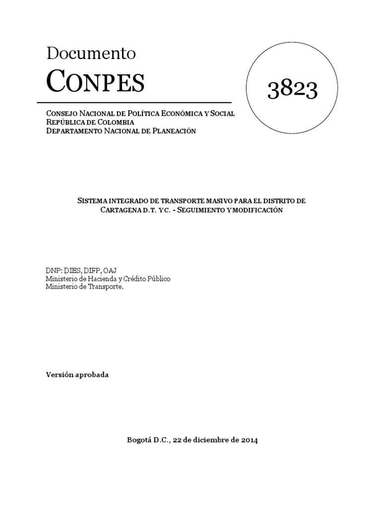 Conpes 3823 | PDF | Transporte | Business