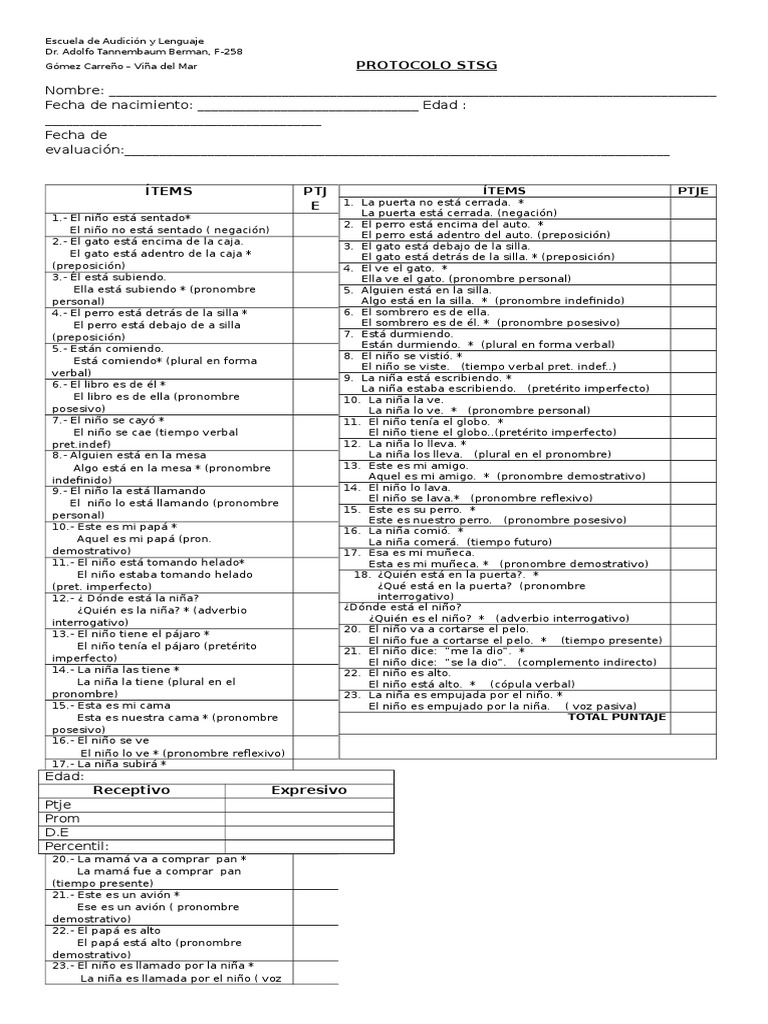 Protocolo STSG (Ambos) | PDF | Pronombre | Reglas
