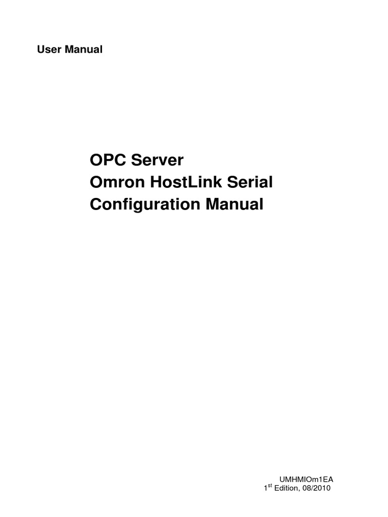 Opc Server Omron Hostlink Serial Configuration Manual | PDF | Port (Computer Networking ...