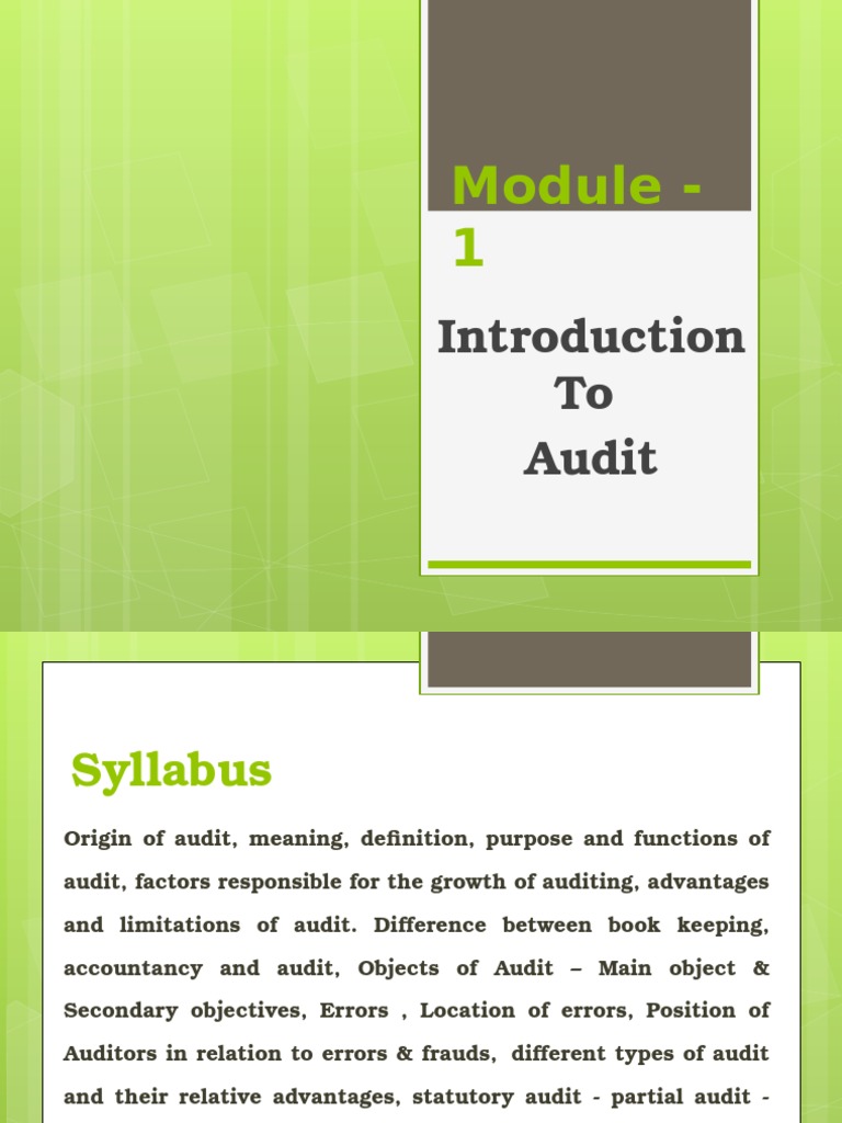 Auditing Basics | Download Free PDF | Audit | Accounting