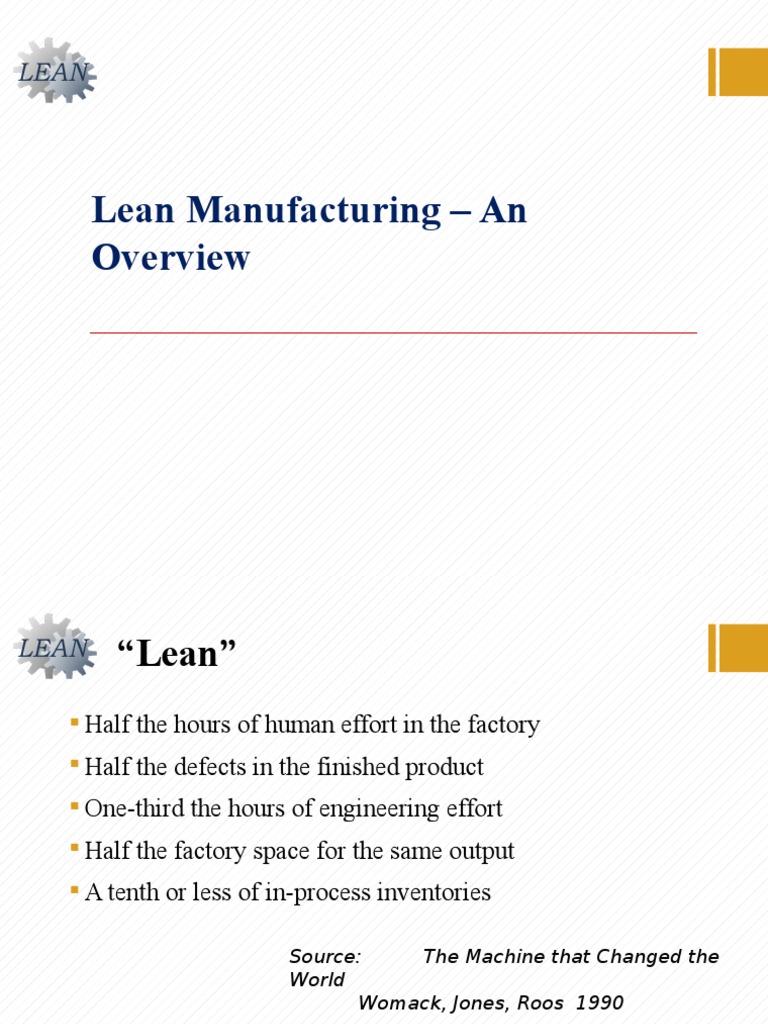 Lean Overview | PDF | Lean Manufacturing | Inventory
