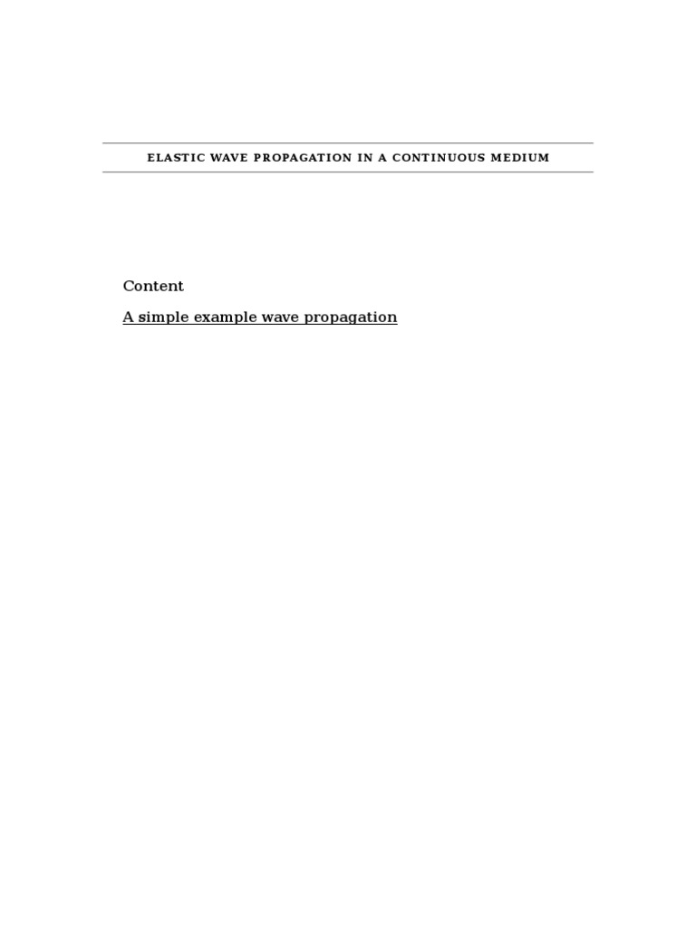 Elastic Wave Propagation | PDF | Linear Elasticity | Elasticity (Physics)