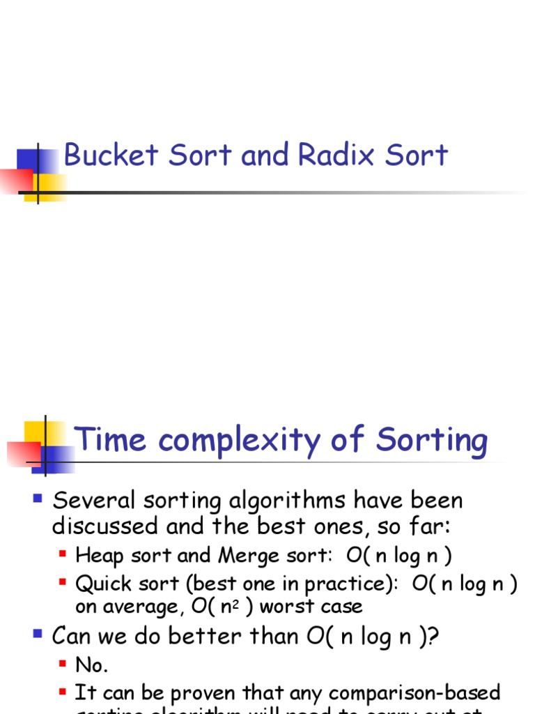 Bucket Radix | PDF | Time Complexity | Discrete Mathematics