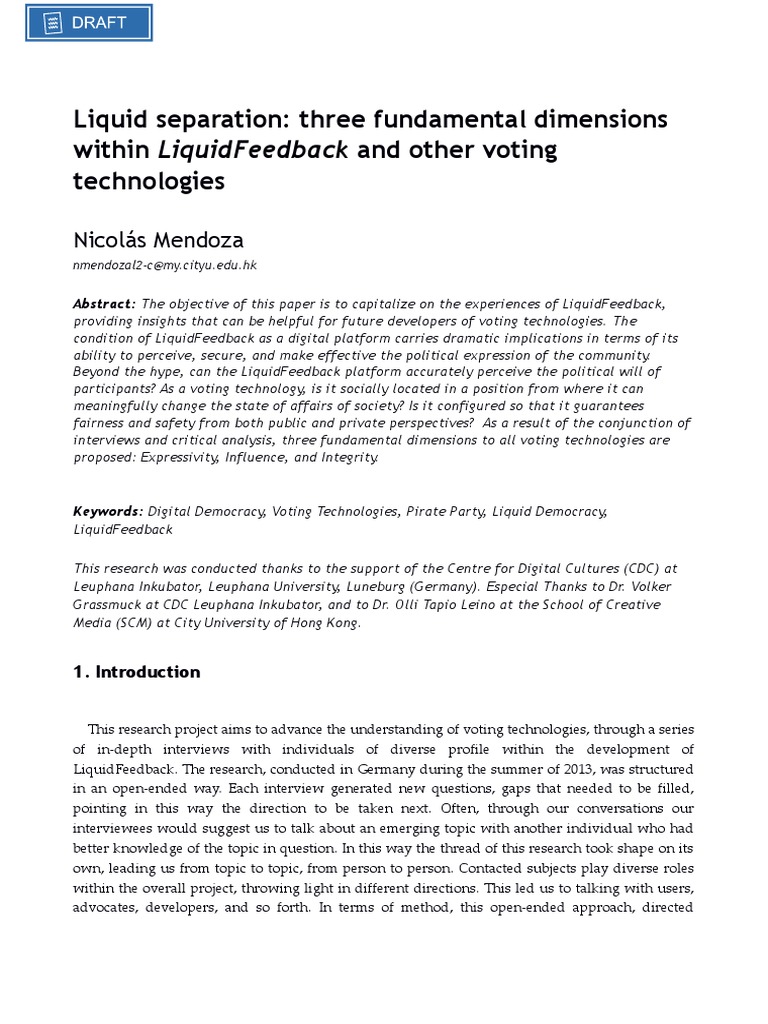 Liquid Separation | PDF | Proxy Voting | Democracy