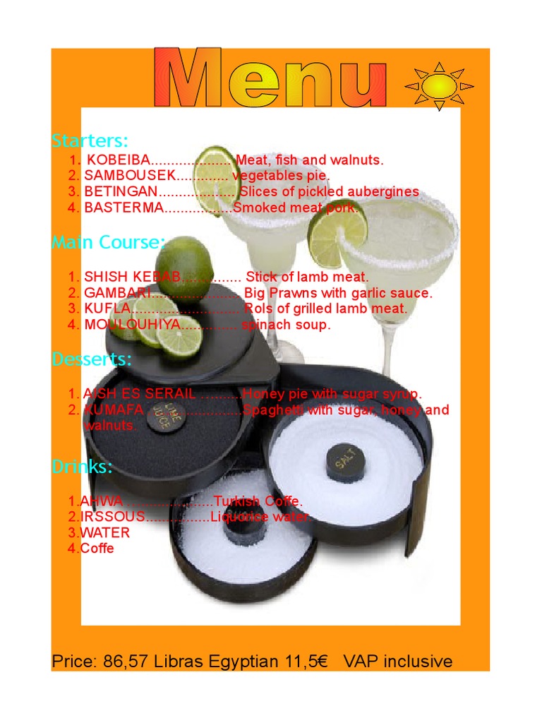 Menu | PDF | Sports & Recreation | Wellness