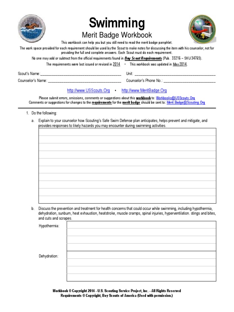 Swimming Merit Badge | PDF | Boy Scouts Of America | Human Swimming