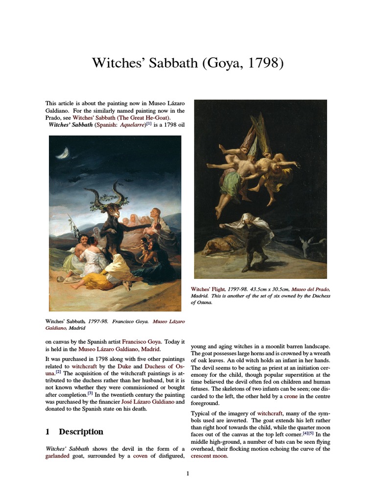Witches' Sabbath (Goya%2C 1798) | Superstitions | Magic (Paranormal)