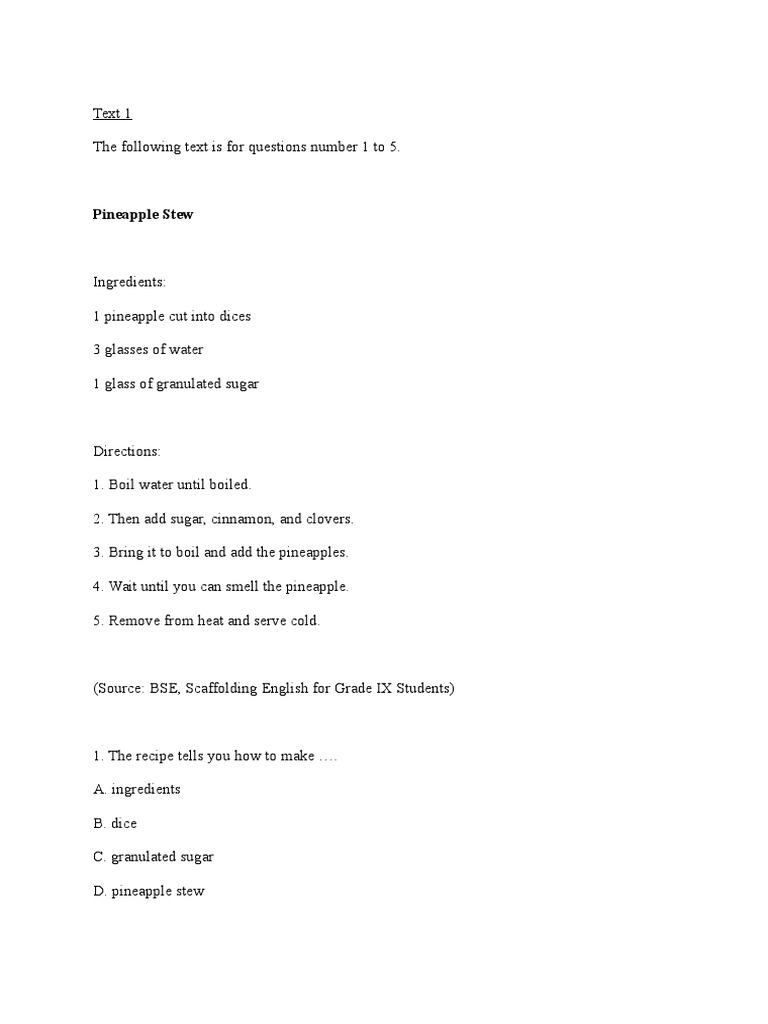 50 Soal Procedure Text | PDF | Icon (Computing) | Baking Powder