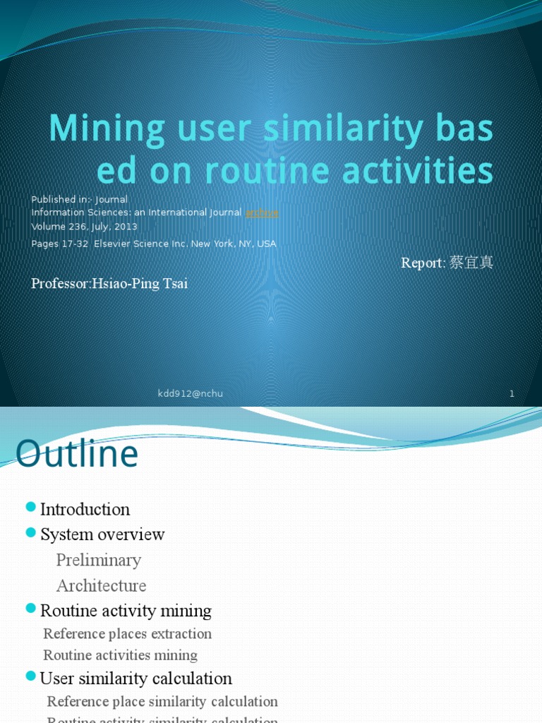 Mining User Similarity Based On Routine Activities | PDF | Areas Of Computer Science | Computing