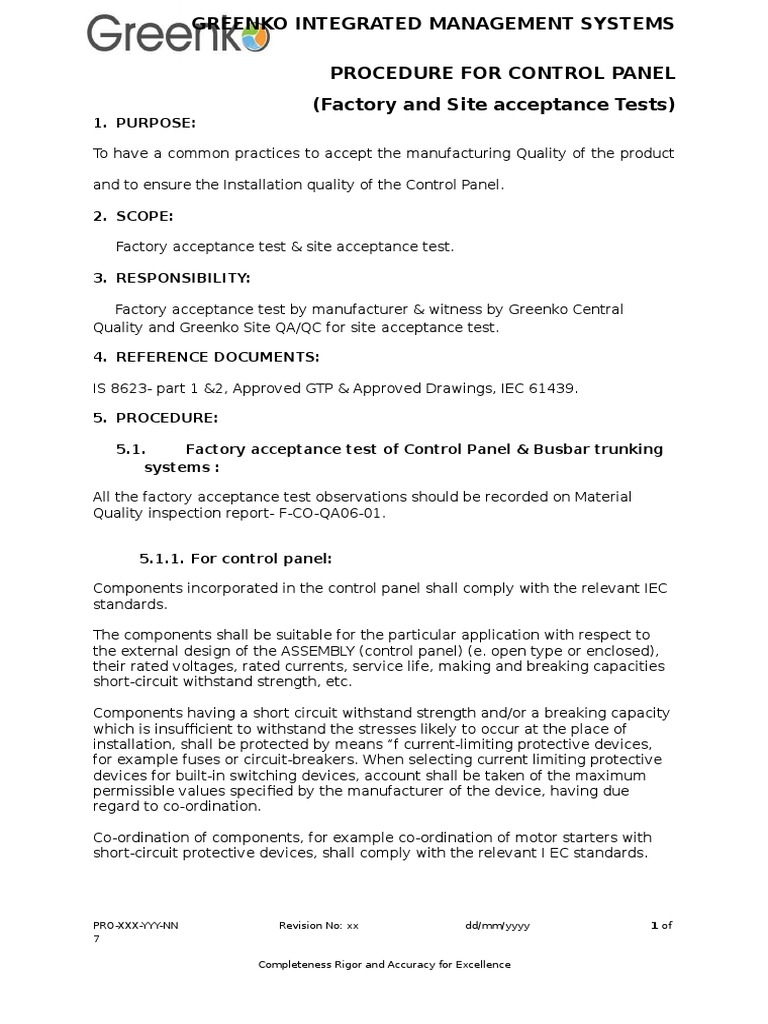 Testing of Control Panel | PDF | Verification And Validation ...