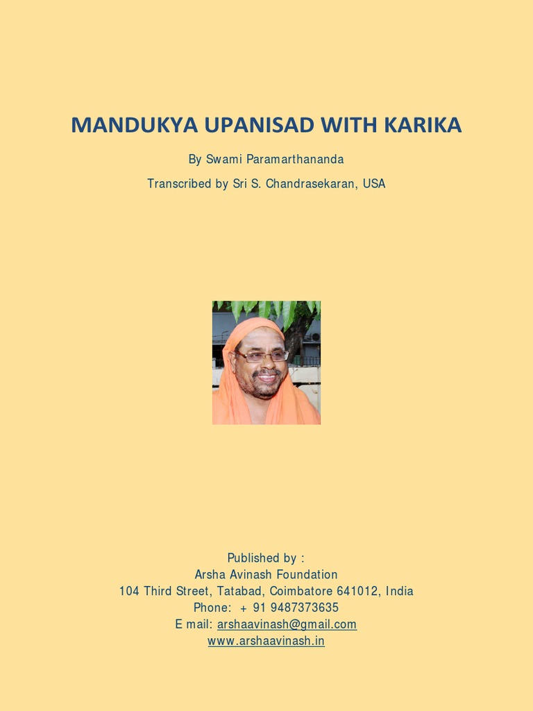Mandukya - Karika by Swami Paramarthananda | PDF | Vedas | Upanishads